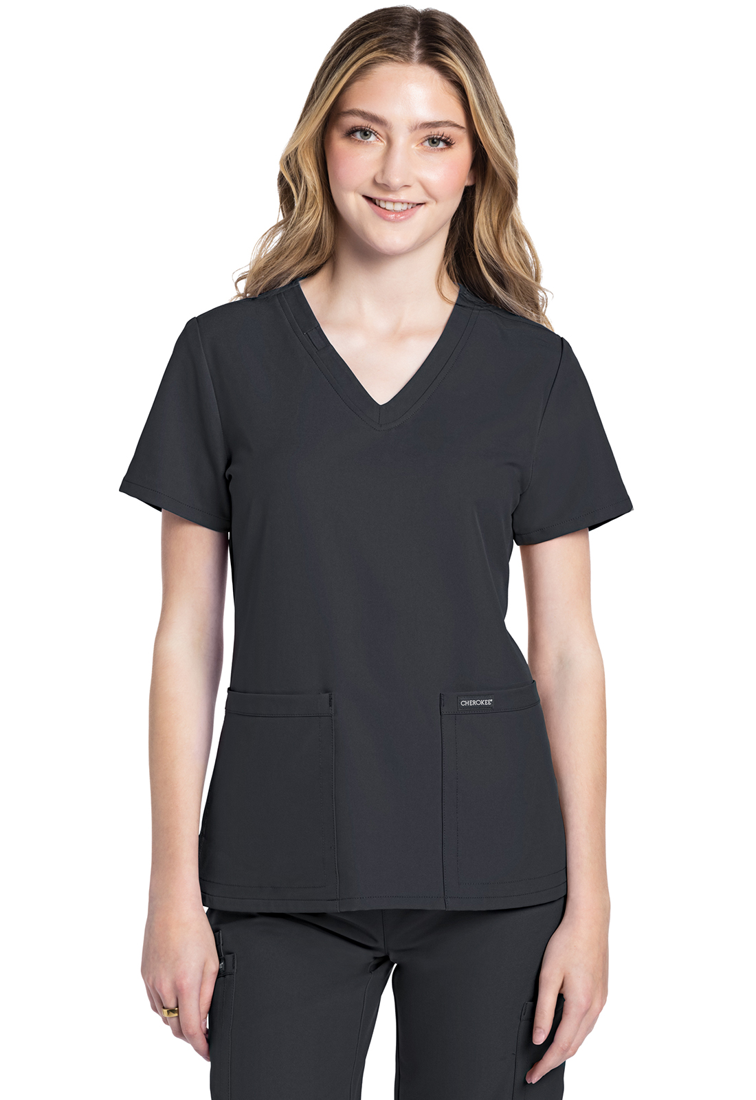 Cherokee Ultra Ladies’ 2 Pocket V-neck Top – #CK953A-JMMR | Central ...