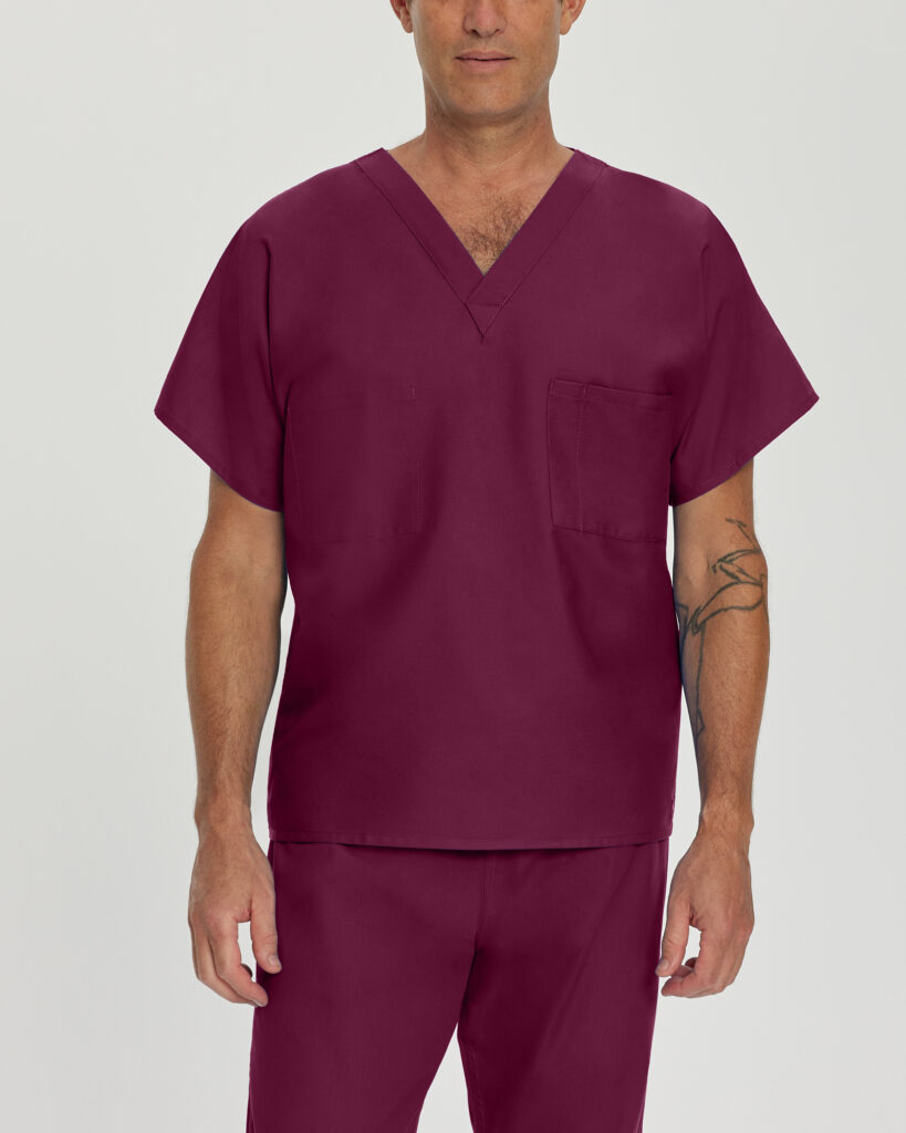 Landau Unisex 1 Pocket Scrub Top – #7502CADV | Central Uniforms